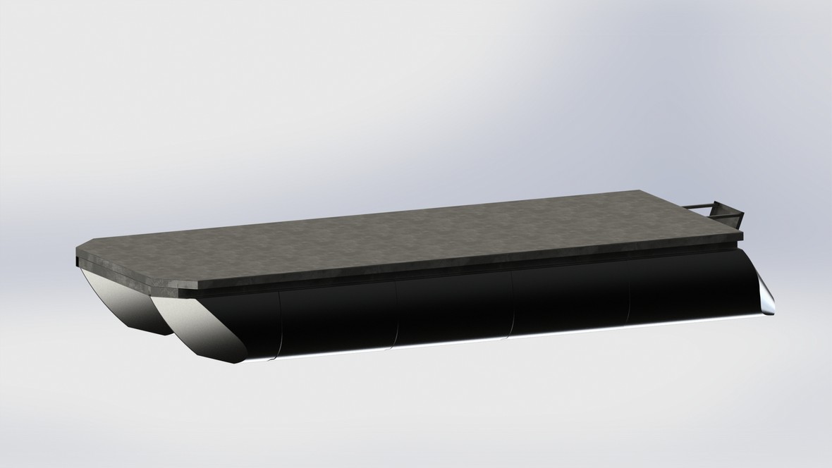 Ukrhimplast - Pontoon boat platform with plywood decking Houseboat